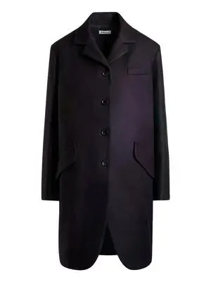 Bally Curved-hem Single-breasted Coat - Blue