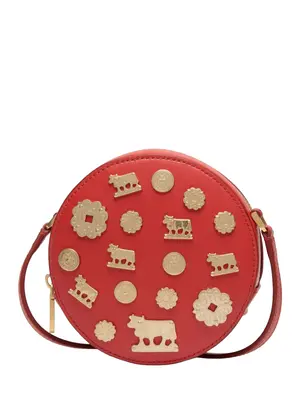 Bally Embellished Leather Shoulder Bag - Red
