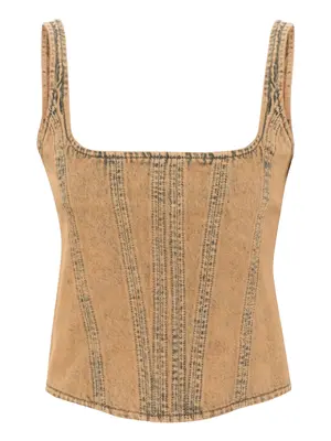 Giuseppe Di Morabito Denim Corset Top - Brown