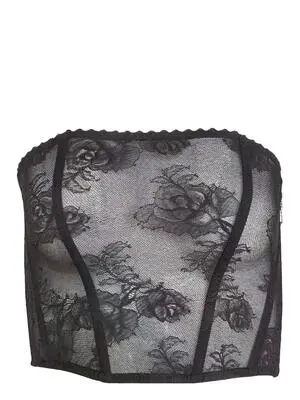 Fleur Du Mal Bouquet Corset - Black