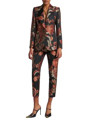 Etro Jacquard Tapered Trousers - Black