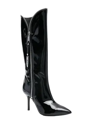 Moschino 85mm Patent-leather Boots - Black