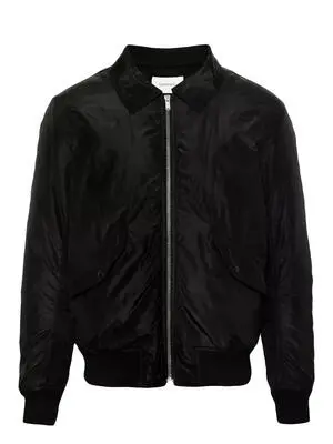 Saint Laurent Silk Bomber Jacket - Black