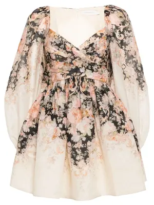 Zimmermann Illustration Mini Dress - Neutrals