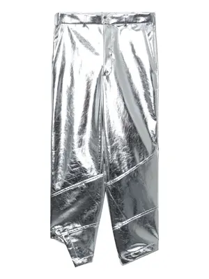 BLACK COMME DES GARÇONS Asymmetric Cropped Trousers - Silver