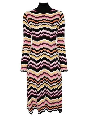 Missoni Zigzag-detail Midi Dress - Black