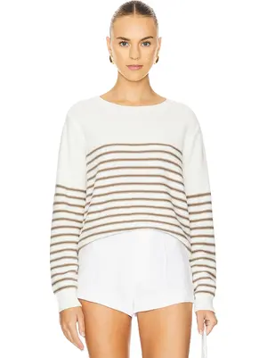 STITCHES & STRIPES Aubrey Crewneck Pullover - Chalk Combo
