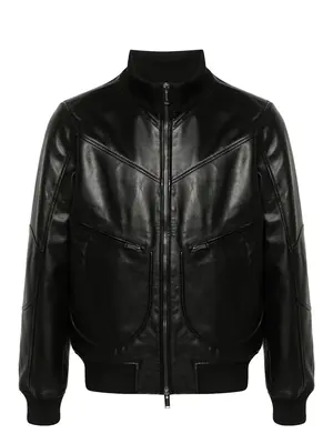 ICEBERG Logo-Embossed Leather Jacket