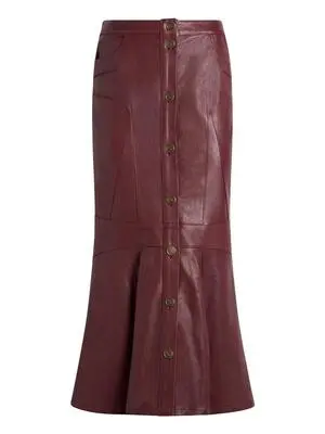 Etro Mermaid Leather Skirt - Red