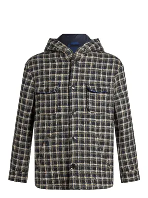 Etro Tartan-check Hooded Shirt Jacket - Blue