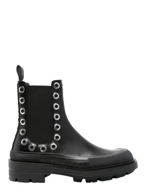Alexander McQueen Tread Slick Leather Chelsea Boots - Black