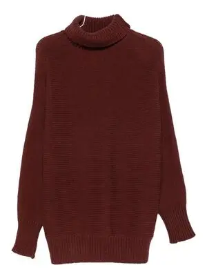 ALYSI Wool Turtleneck Jumper - Brown
