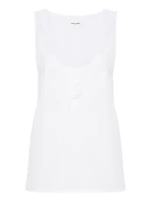 Saint Laurent Cotton Poplin Top - White