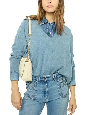 Gerard Darel Jourdan Cashmere V-neck Sweater - Indigo