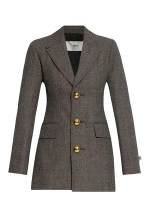 Ami Single-breasted Blazer - Brown