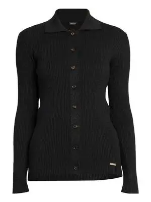 Kiton Rib-knit Wool-blend Cardigan - Black