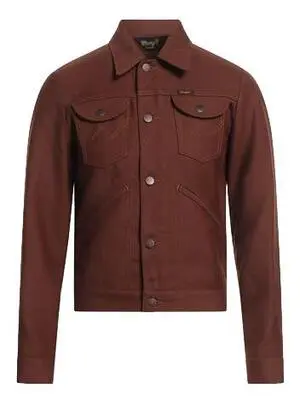 SANDRO X WRANGLER Jacket In Polyester And Virgin Wool - Brown