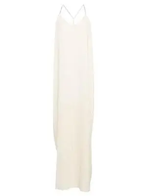 Peserico Viscose & Polyester Maxi Dress - Beige