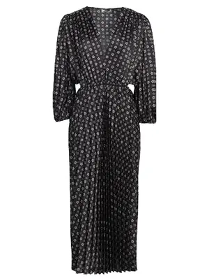 Sandro Polyester Midi Dress - Black