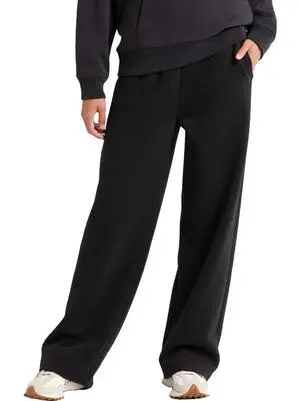 Zella Cloud Fleece Straight Leg Track Pants - Black