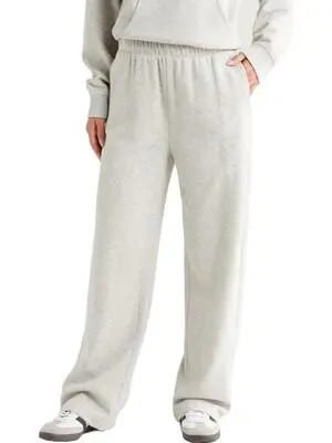 Zella Cloud Fleece Straight Leg Track Pants - Grey Light Heather