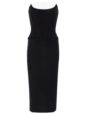 Dolce & Gabbana Velvet Bustier Dress - Black