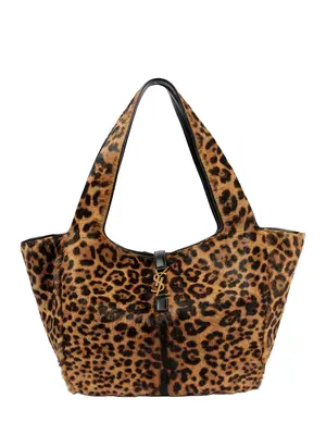 SAINT LAURENT Le 5 À 7 Leopard-Print Shoulder Bag