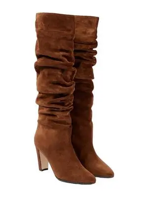 Manolo Blahnik Calasso 90 Suede Knee-high Boots - Brown