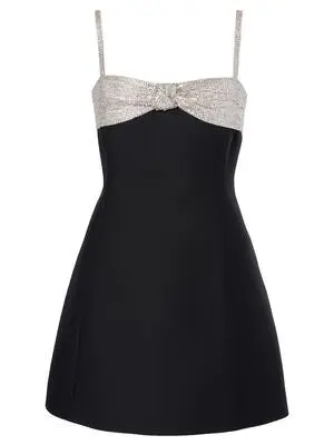 Valentino Garavani Crepe Couture Sequined Mini Dress - Black