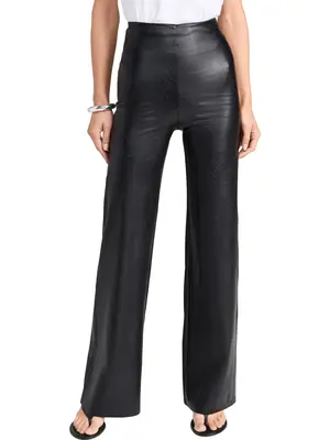 Commando Faux Leather Wide-leg Trousers - Black