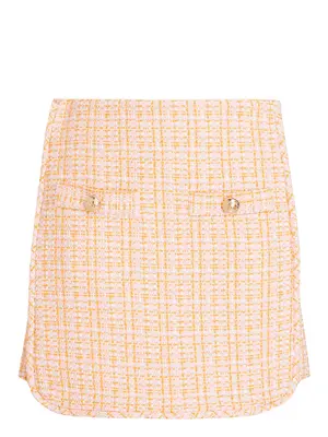 Maje Tweed Mini Skirt - Orange