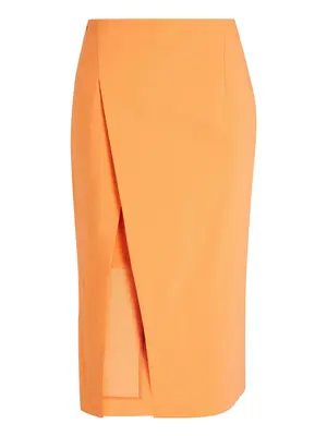 MAJE Maje Wrap-Effect Cotton-Blend Skirt