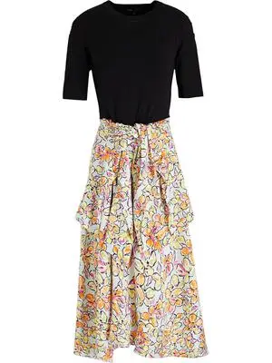 MAJE Maje Knotted Floral-Print Midi Dress