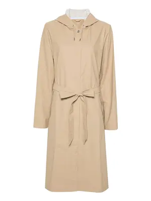 Rains Long A-line Jacket - Neutrals