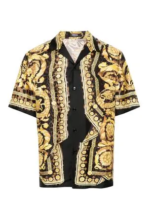 Versace Wild Barocco Silk Shirt - Black