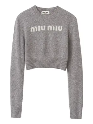 Miu Miu Wool And Cashmere Sweater - Grey
