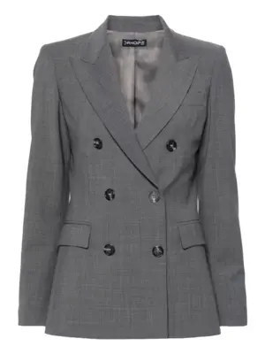 DRHOPE DRHOPE Double-Breasted Wool Blend Blazer