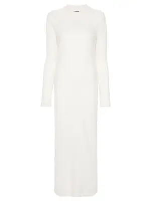 JIL SANDER Layered Wool Midi Dress - White