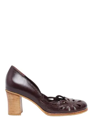 STUDIO CHOFAKIAN 55mm Belle Epoque Leather Pumps - Brown
