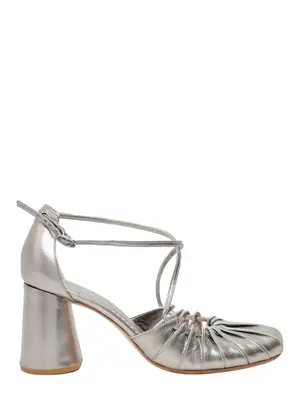 STUDIO CHOFAKIAN Lee 60mm Leather Pumps - Silver