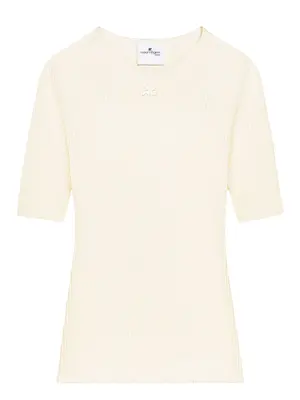 COURREGES Solar Ribbed Sweater - White
