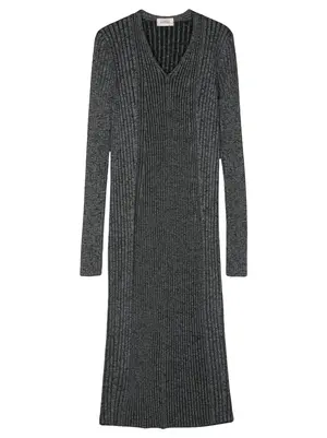 MRZ Ribbed-knit Midi Dress - Black