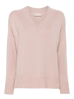 DRUMOHR V-neck Long-sleeve Sweater - Pink