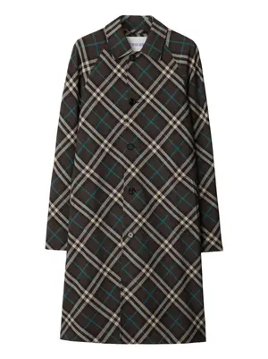 Burberry Mid-length Check Trench Coat - Brown