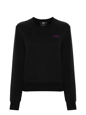 A.p.c. Flocked-logo Sweatshirt - Black