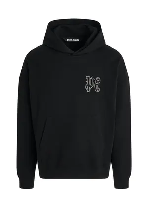 Palm Angels Logo-embellished Hoodie - Black