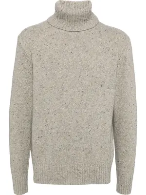 Universal Works Roll Neck Tweed Jumper - Grey