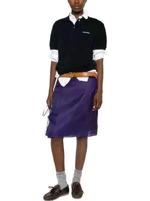 Miu Miu Cotton Piqué Polo Shirt Blue