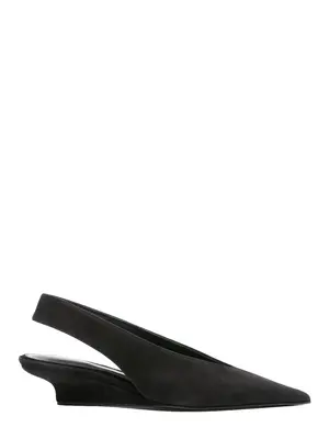 TOTEME 40mm Suede Wedge-heel Slingback Pumps - Black