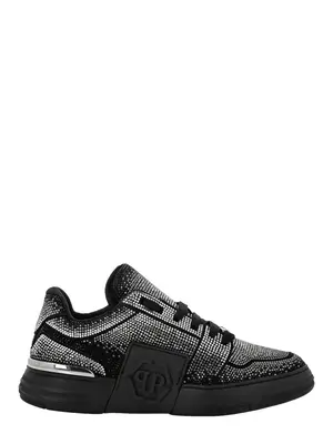 Philipp Plein Strass Hexagon Suede Sneakers - Black
